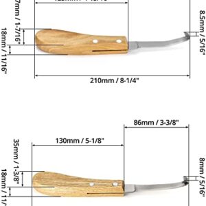 QWORK Hoof Knife Set, Left and Right Hand Razor Edge Shaped, Stainless Steel