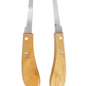 QWORK Hoof Knife Set, Left and Right Hand Razor Edge Shaped, Stainless Steel