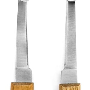 QWORK Hoof Knife Set, Left and Right Hand Razor Edge Shaped, Stainless Steel