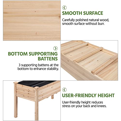 Yaheetech 2pcs Raised Garden Bed 48x24x30in Elevated Wooden Horticulture Planter Box with Legs Standing Growing Bed for Gardening/Backyard/Patio/Balcony, Wood