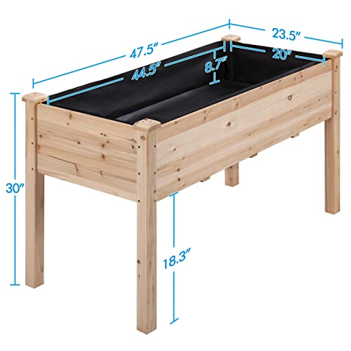 Yaheetech 2pcs Raised Garden Bed 48x24x30in Elevated Wooden Horticulture Planter Box with Legs Standing Growing Bed for Gardening/Backyard/Patio/Balcony, Wood