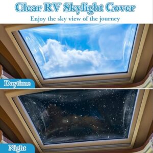 RV Skylight Cover with 22 Screws, Camper Skylight Replacement Kit for Outside Home 14 x 22 Inch ID, 18 x 26 Inch OD, Compatible with SL1422S Skylight Camper Trailer Roof Sunroof (Clear)