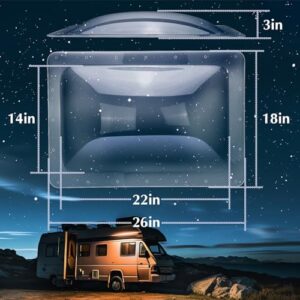 RV Skylight Cover with 22 Screws, Camper Skylight Replacement Kit for Outside Home 14 x 22 Inch ID, 18 x 26 Inch OD, Compatible with SL1422S Skylight Camper Trailer Roof Sunroof (Clear)