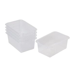 ecr4kids scoop front storage bin, multipurpose organization, clear, 5-piece