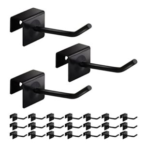 ikee design 24 pcs small metal panel hook hanger for hanging tower, clothes, scarf, hat, key, and mask. coated with black painting