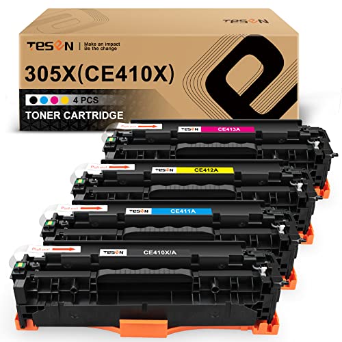 TESEN Remanufactured Toner Cartridge Replacement for HP 305X CE410X 305A CE410A CE411A CE412A CE413A Toner High Yield for HP Pro 400 MFP M475dn M475dw M451nw M451dn M451dw M375nw Printer