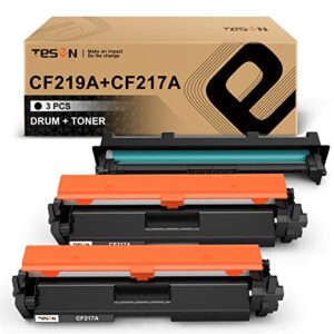 tesen compatible toner cartridge replacement for hp 19a cf217a toner cartridge cf219a drum black ink set for hp pro mfp m130fw m130nw m130fn m130a m102w m102a printer - 1x drum + 2x toners