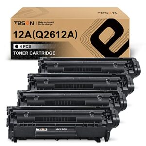 tesen compatible toner cartridge replacement for hp 12a q2612a toner black for hp 1010 1012 1018 1020 1022 1022n 3015 m1005 m1319f canon d420 d450 d480 mf4150 mf4350d mf4370dn printer 4-pack