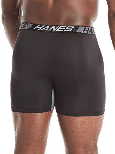 Hanes Men's X-Temp Total Support Pouch Boxer Brief, Anti-Chafing, Moisture-Wicking Underwear, Multi-Pack, Regular Leg-Black, XX-Large