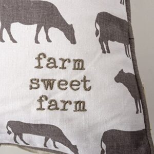 Primitives by Kathy Decorative Pillow Sweet Farm Decorative Throw Pillow, White, Grey