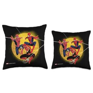 Marvel Man No Way Home Spider-Men in Action Throw Pillow, 16x16, Multicolor