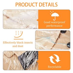 60 Pcs 3 Sizes Dry Cleaner Bags Plastic Clear Garment Bags Can Be Hung Transparent Clothes Dust Cover for Suits, Dresses, Gowns, Coats, Uniforms