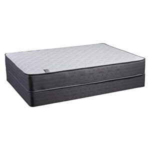 Spring Solution, 10-Inch Medium Plush Tight top Innerspring Mattress & 8" Wood Box Spring Set, Full