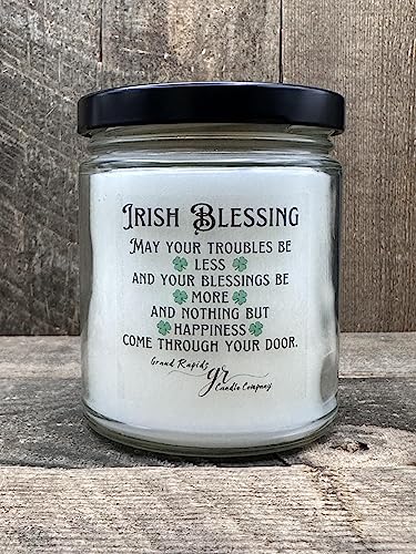 Irish Blessing St. Patrick's Day 9 ounce soy wax blend candle (Mahogany Teakwood)