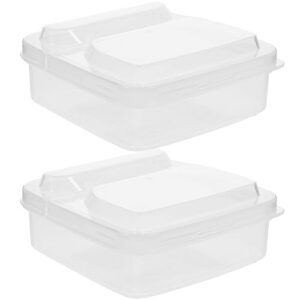 cabilock 2 pcs fridge storage containers cheese butter saver refrigerator produce organizer bins fresh vegetable fruit storage box food keeper tray case for home fridge kitchen