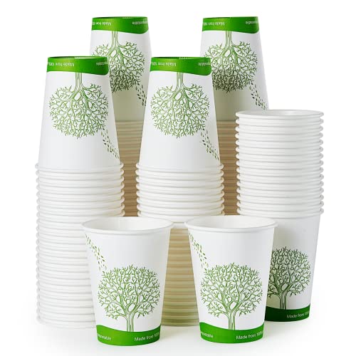 ECOLipak 240 Pack 12 oz Compostable Paper Cups, Biodegradable Disposable Paper Coffee Cups with PLA Lined, Eco-friendly Hot Drinking Cups for Party, Picnic,Travel,and Events