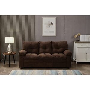 kingway furniture plaencia linen living room sofa in brown