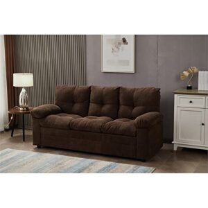 Kingway Furniture Plaencia Linen Living Room Sofa in Brown