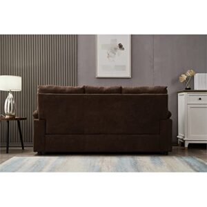 Kingway Furniture Plaencia Linen Living Room Sofa in Brown