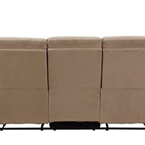 Blackjack Furniture Elton Microfiber Reclining Modern Living Room Sofa, Beige