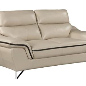 Blackjack Furniture Bailey Leather Match Upholstered Living Room Loveseat, Beige