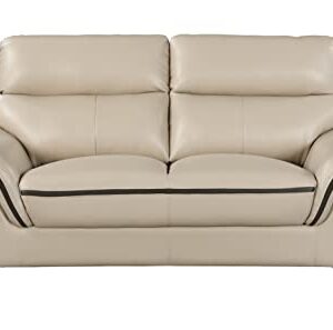 Blackjack Furniture Bailey Leather Match Upholstered Living Room Loveseat, Beige