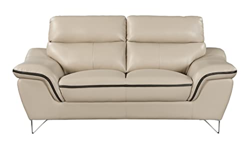 Blackjack Furniture Bailey Leather Match Upholstered Living Room Loveseat, Beige