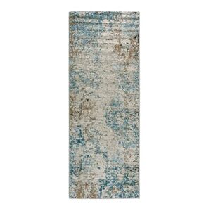 Madison Park Newport Pegasus Woven Turkish Area Rugs for Living Room, Indoor Dining Accent Modern Home Décor, Ultra Soft Floor Carpets for Dining Room, 2'7"W x 7'L Blue/Cream