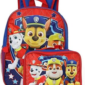 Ruz Paw Patrol Boys 16 Inch Backpack With Removable Matching Lunch Box Set (Blue-Red)