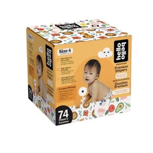 hello bello club box diapers -bolt babes & woodland animals - size 4 (74ct)