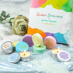 LA BELLEFÉE Shower Steamers and Candles Gift Set 9 +1 Pack