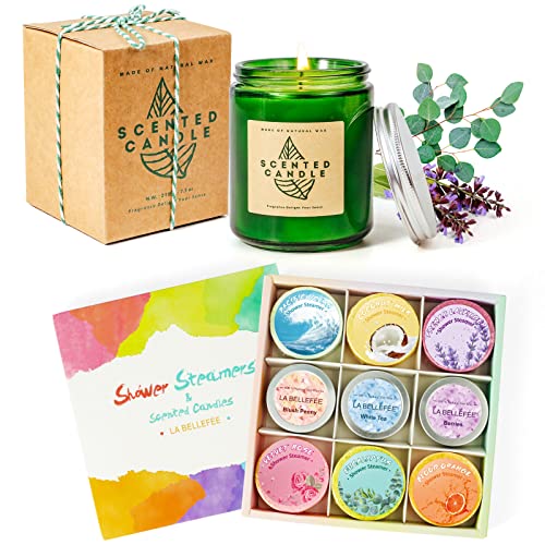 LA BELLEFÉE Shower Steamers and Candles Gift Set 9 +1 Pack