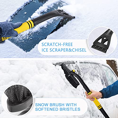 Ice Scraper, Ice Scrapers for Car Windshield, Multifunctional Snow Scraper and Ice Scraper, Snow Scraper for Car Windshield, Window and Side Mirrors