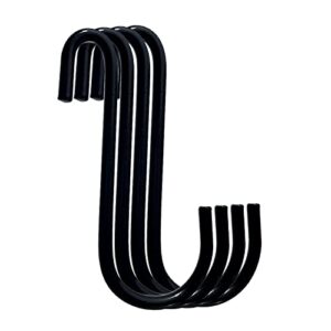 fastener tree 20 pack s hooks, 3.5x3" s hanging hooks heavy duty rack hooks for kitchen pot&pan, garden plants, bedroom clothes, bathroom towels black