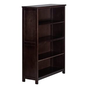 Roseberry Kids Contemporary Wood Vertical Bookcase in Chocolate