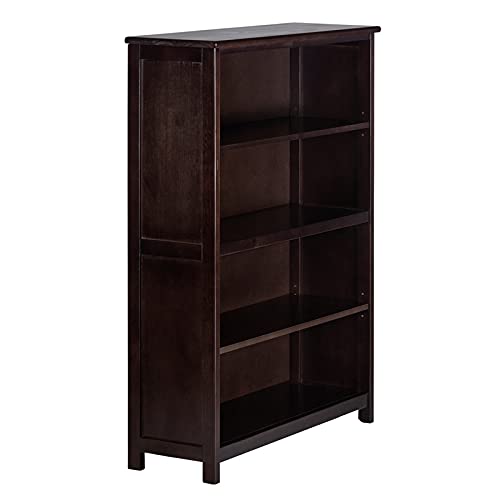 Roseberry Kids Contemporary Wood Vertical Bookcase in Chocolate