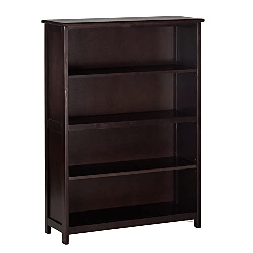 Roseberry Kids Contemporary Wood Vertical Bookcase in Chocolate