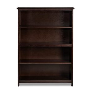 Roseberry Kids Contemporary Wood Vertical Bookcase in Chocolate