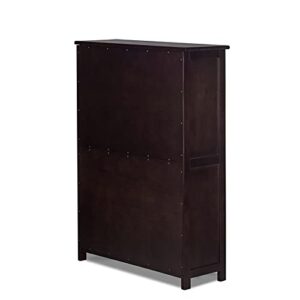 Roseberry Kids Contemporary Wood Vertical Bookcase in Chocolate