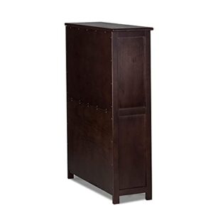 Roseberry Kids Contemporary Wood Vertical Bookcase in Chocolate