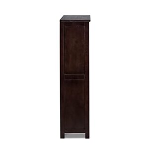 Roseberry Kids Contemporary Wood Vertical Bookcase in Chocolate