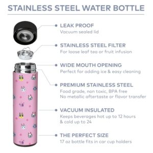 Controller Gear Animal Crossing 17oz, Insulated, Stainless Steel, Leak Proof, Water Bottle (Cat's Meow)