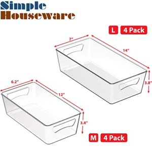 Simple Houseware Freezer Storage Organizer, Set of 8 (4Medium, 4Large)