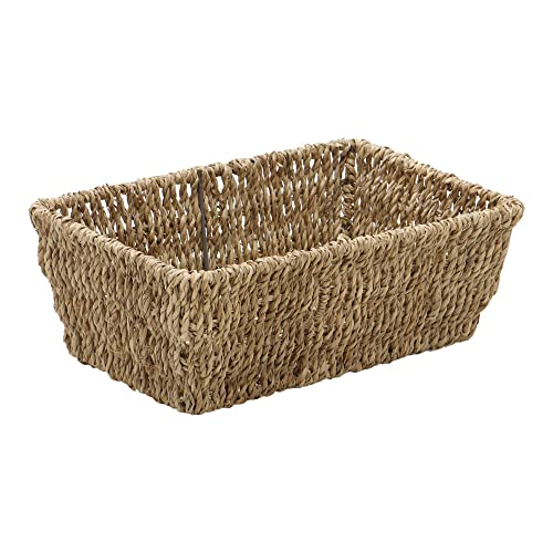 JVL Seagrass Set of 3 Rectangular Tapered Storage Baskets