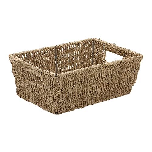 JVL Seagrass Set of 3 Rectangular Tapered Storage Baskets