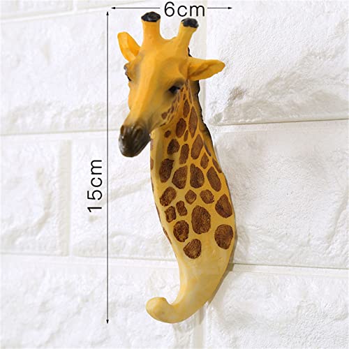 YANGDAO 2PCS Animal Head Key Hooks,Deer Head Creative Decorative Hook,Creative Home Wall Decoration Hook, American Retro Cafe bar Shop Wall Three-Dimensional Animal Wall Hanging Hooks,Giraffe Hook