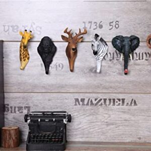 YANGDAO 2PCS Animal Head Key Hooks,Deer Head Creative Decorative Hook,Creative Home Wall Decoration Hook, American Retro Cafe bar Shop Wall Three-Dimensional Animal Wall Hanging Hooks,Giraffe Hook