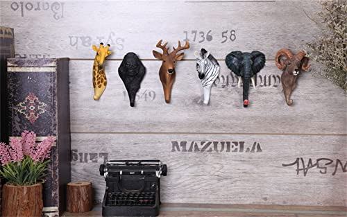 YANGDAO 2PCS Animal Head Key Hooks,Deer Head Creative Decorative Hook,Creative Home Wall Decoration Hook, American Retro Cafe bar Shop Wall Three-Dimensional Animal Wall Hanging Hooks,Giraffe Hook