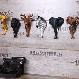 YANGDAO 2PCS Animal Head Key Hooks,Deer Head Creative Decorative Hook,Creative Home Wall Decoration Hook, American Retro Cafe bar Shop Wall Three-Dimensional Animal Wall Hanging Hooks,Giraffe Hook