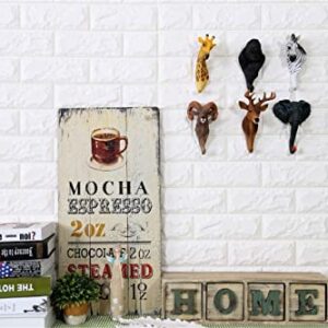 YANGDAO 2PCS Animal Head Key Hooks,Deer Head Creative Decorative Hook,Creative Home Wall Decoration Hook, American Retro Cafe bar Shop Wall Three-Dimensional Animal Wall Hanging Hooks,Giraffe Hook